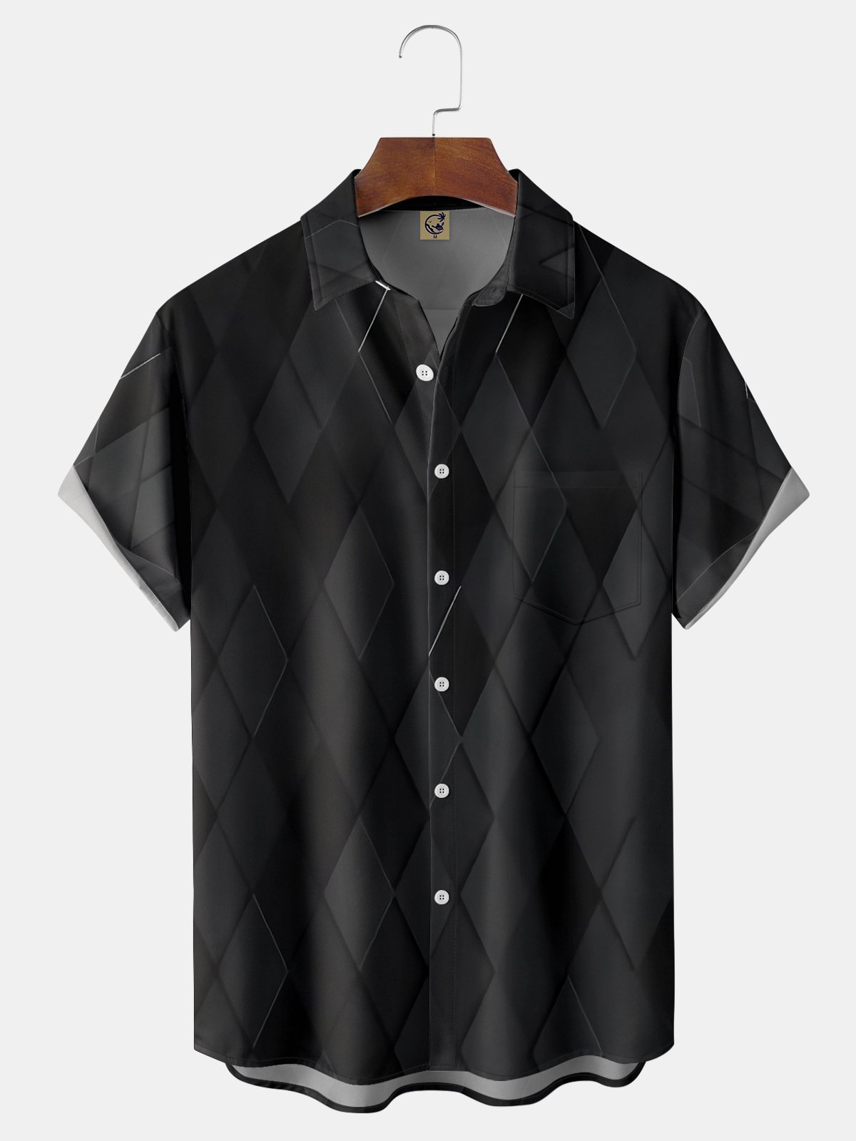 Hardaddy Ombre Geometric Chest Pocket Short Sleeve Casual Shirt | hardaddy